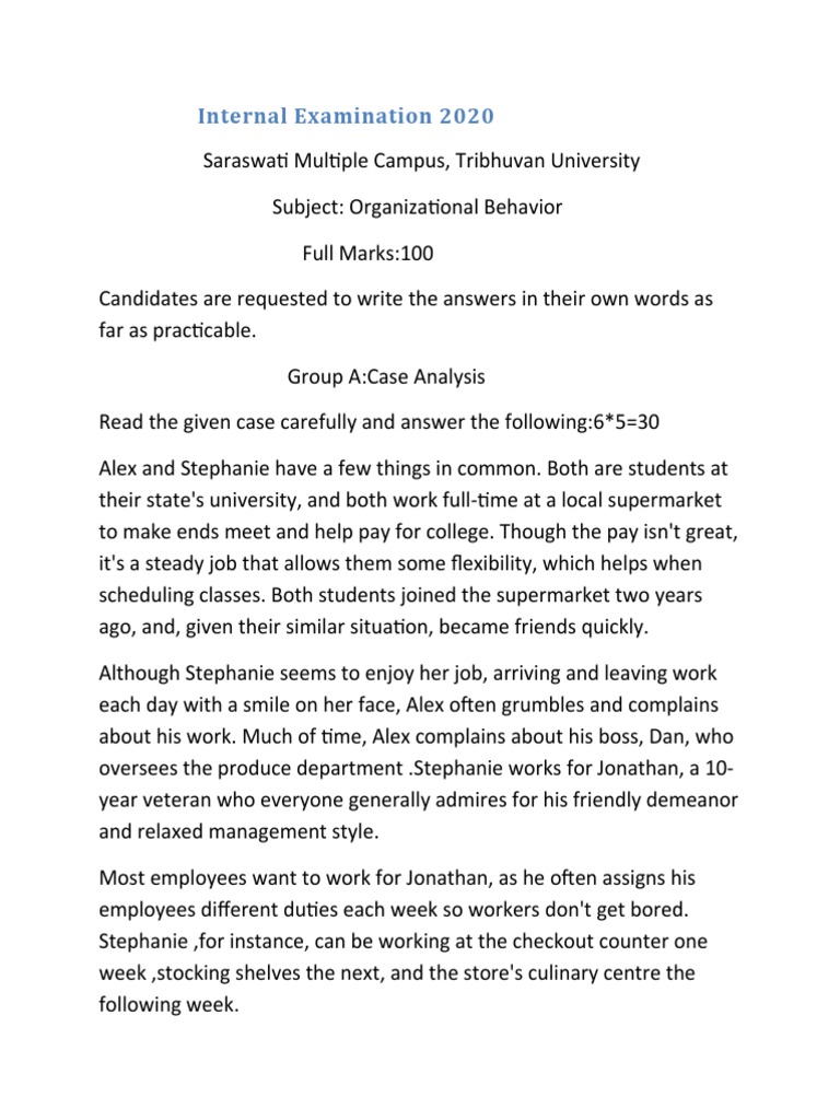 Questions For MBS 1st Sem | PDF | Job Satisfaction | Applied Psychology