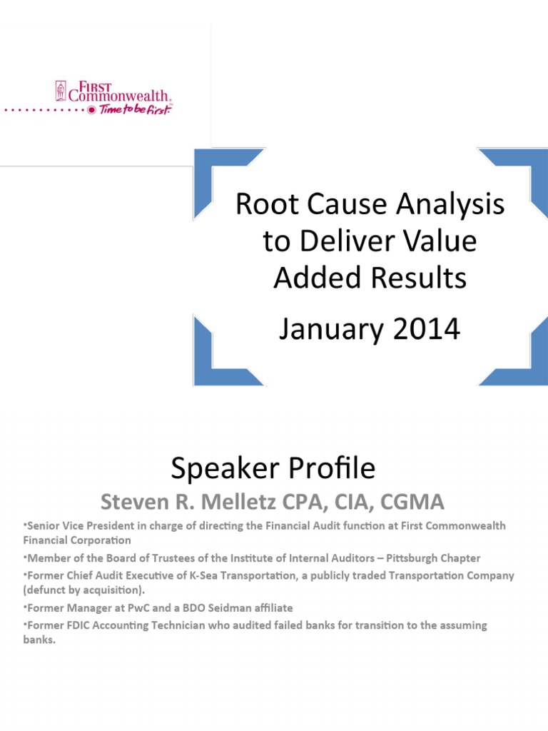 Root Cause Analysis Presentation | PDF | Internal Audit | Audit