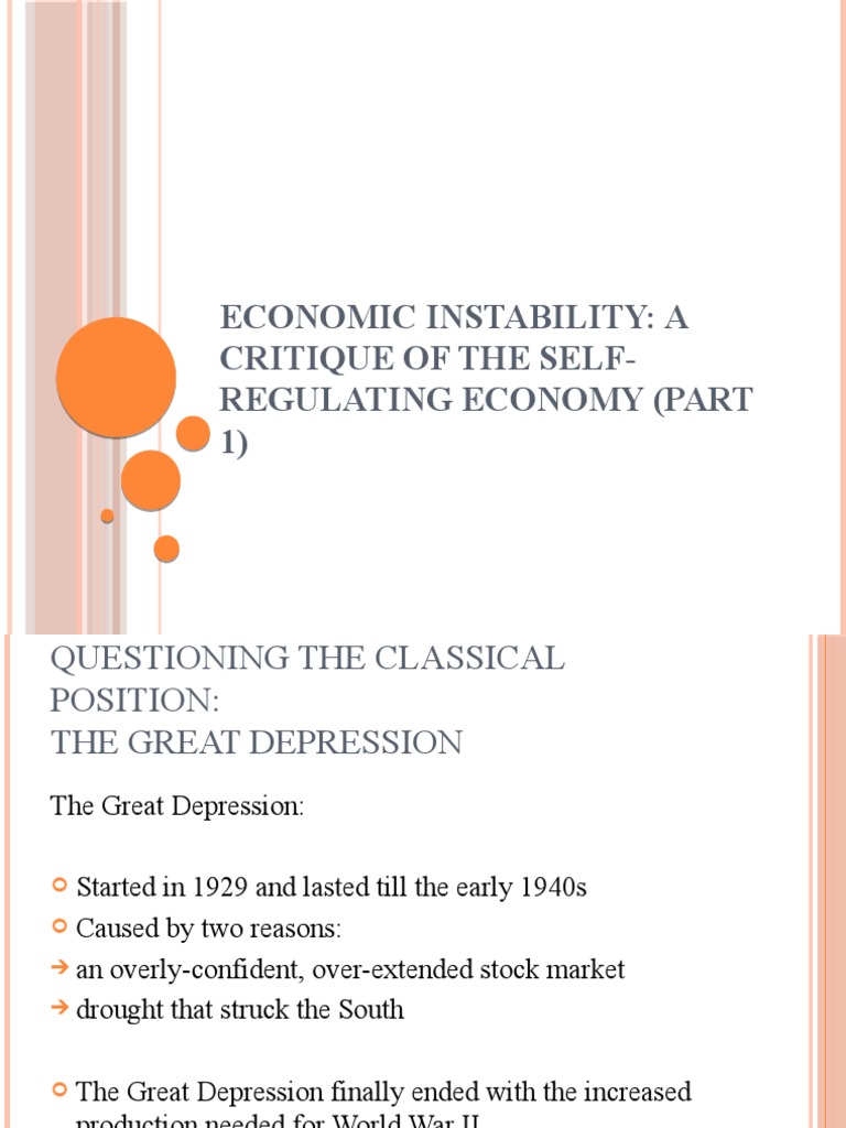 Economic Instability: A Critique of the Self-Regulating Economy | PDF ...
