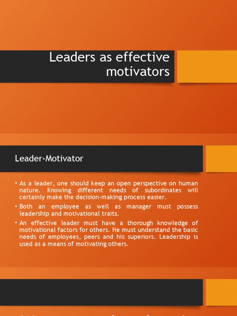 3.leader and Motivator | PDF | Leadership | Motivation