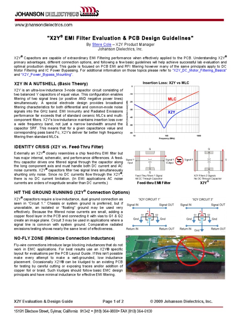 X2Y EMI Filter Evaluation & PCB Design Guidelines | PDF | Capacitor ...
