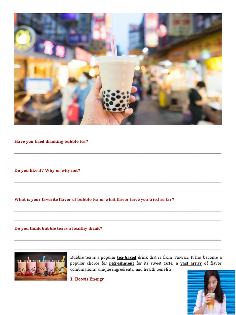 Benefits of Drinking Bubble Tea | PDF | Drink | Tea