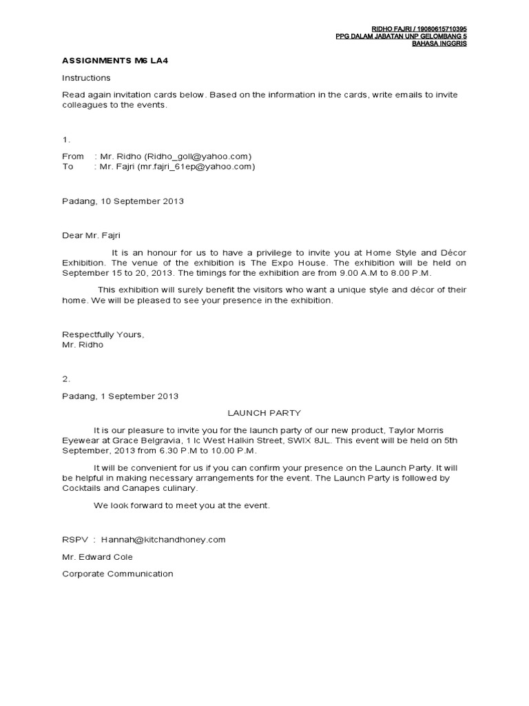 Assignments M6 La4: RIDHO FAJRI / 19080615710395 PPG Dalam Jabatan Unp Gelombang 5 Bahasa ...