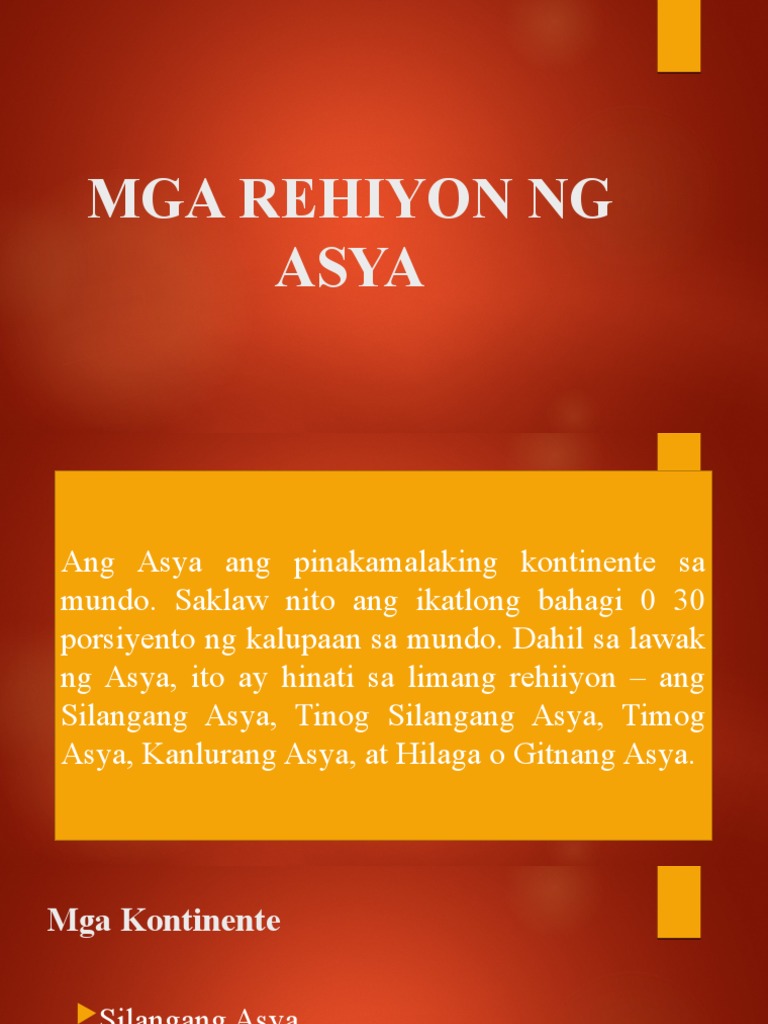 Mga Rehiyon NG Asya | PDF