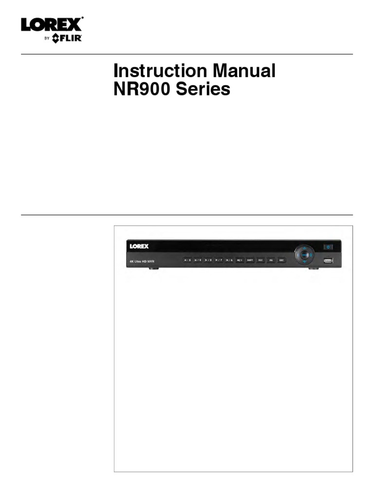 Instruction Manual NR900 Series | PDF | Menu (Computing) | Usb