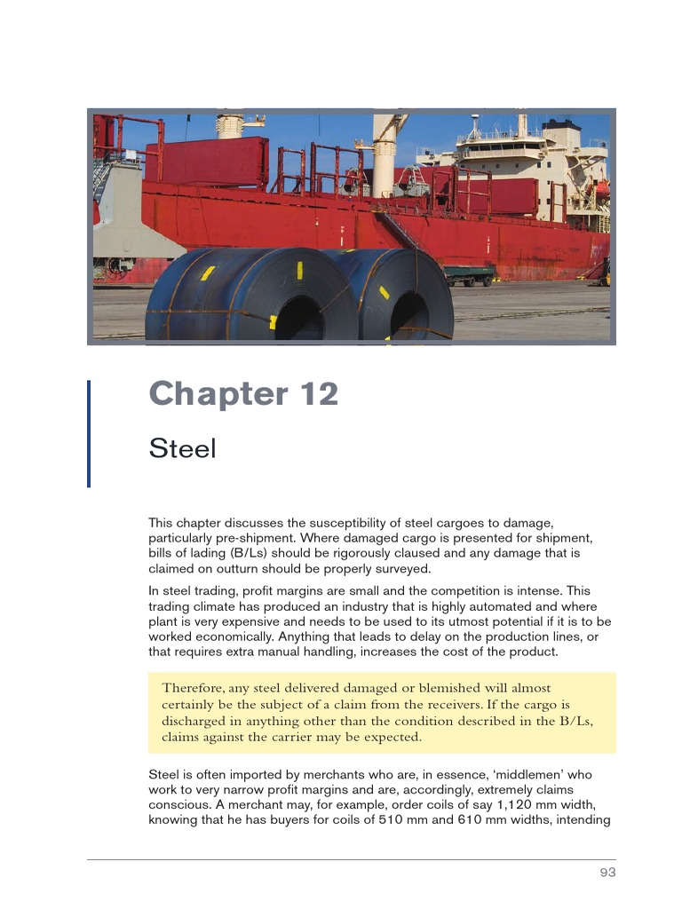 Steel Cargo Securing and Care | PDF | Rolling (Metalworking) | Sheet Metal