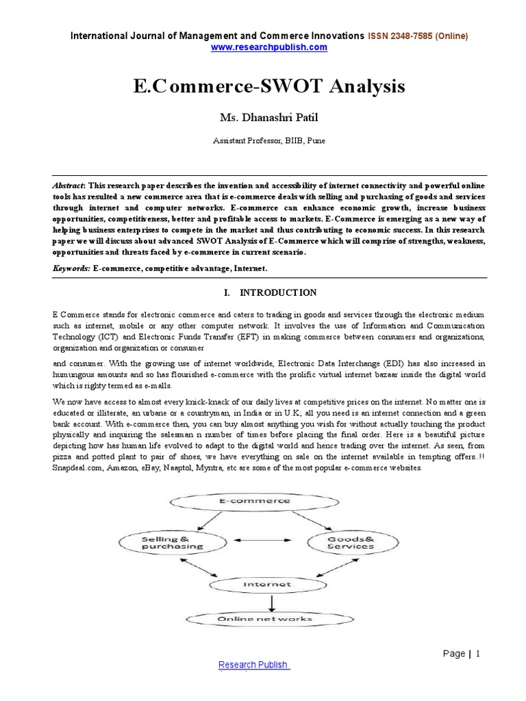 E-Commerce-SWOT Analysis | PDF | E Commerce | Online Shopping