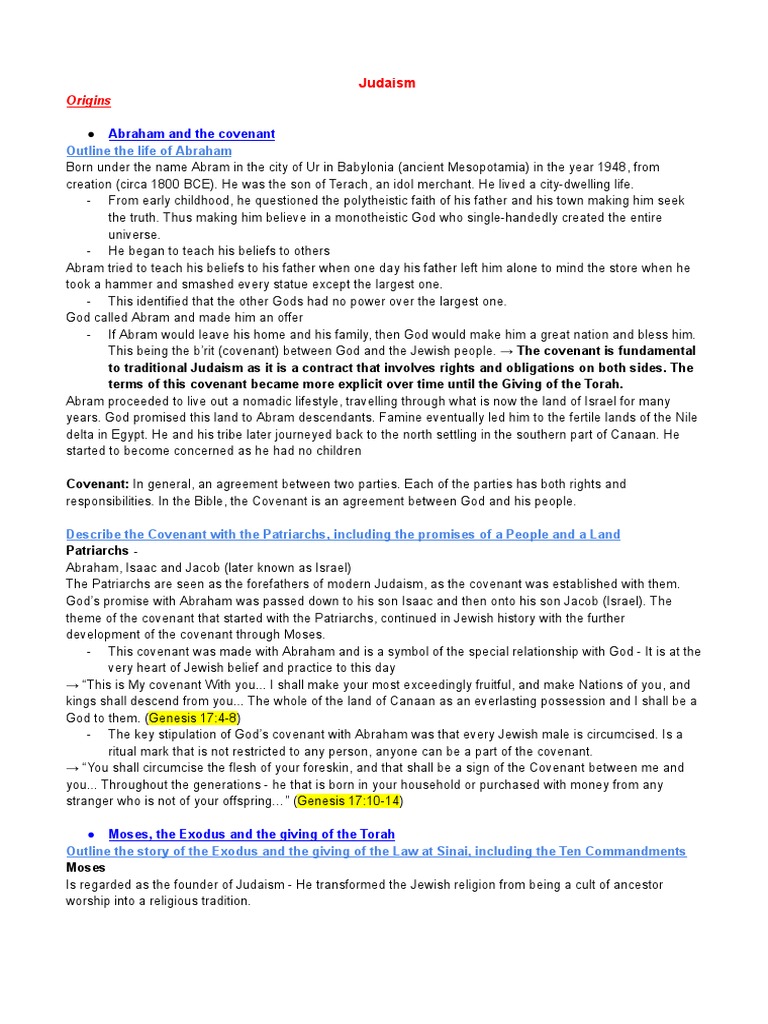 Judaism Notes | PDF | Halakha | Torah