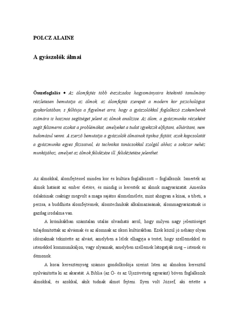 Polcz Alaine - A Gyászolók Álmai PDF | PDF