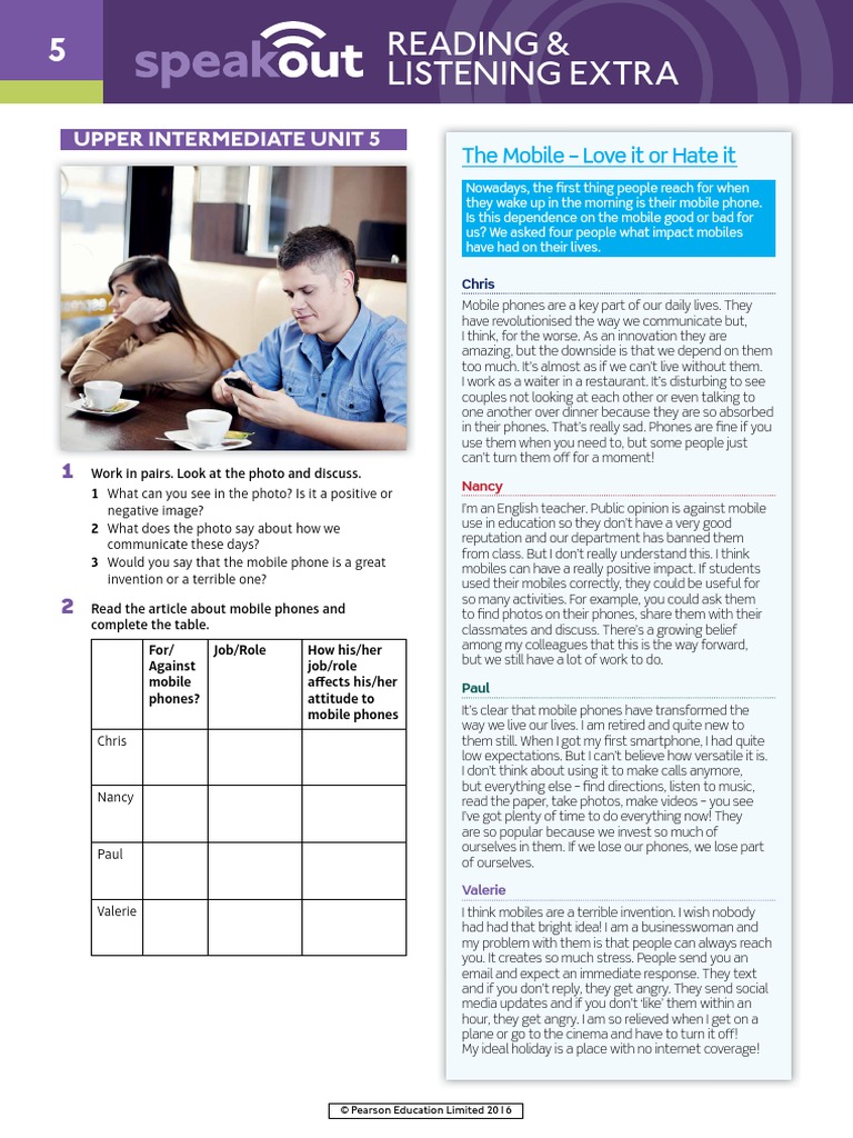 Reading & Listening Extra: Upper Intermediate Unit 5 | PDF | Mobile ...