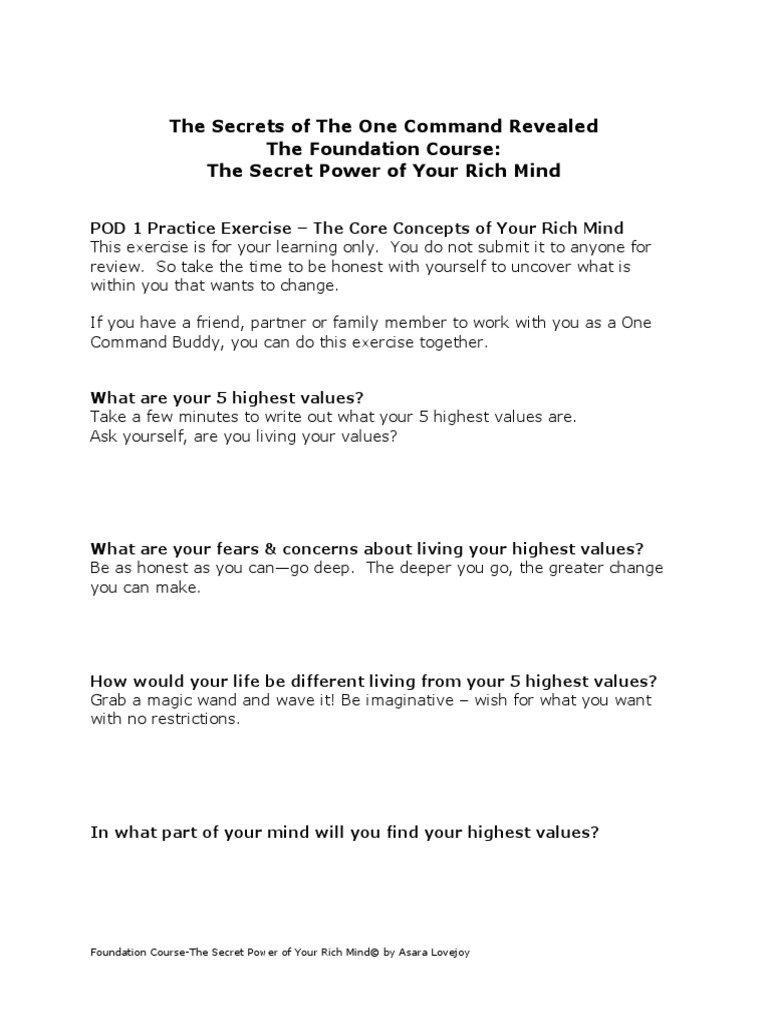 POD1 Foundation Course Practice | PDF