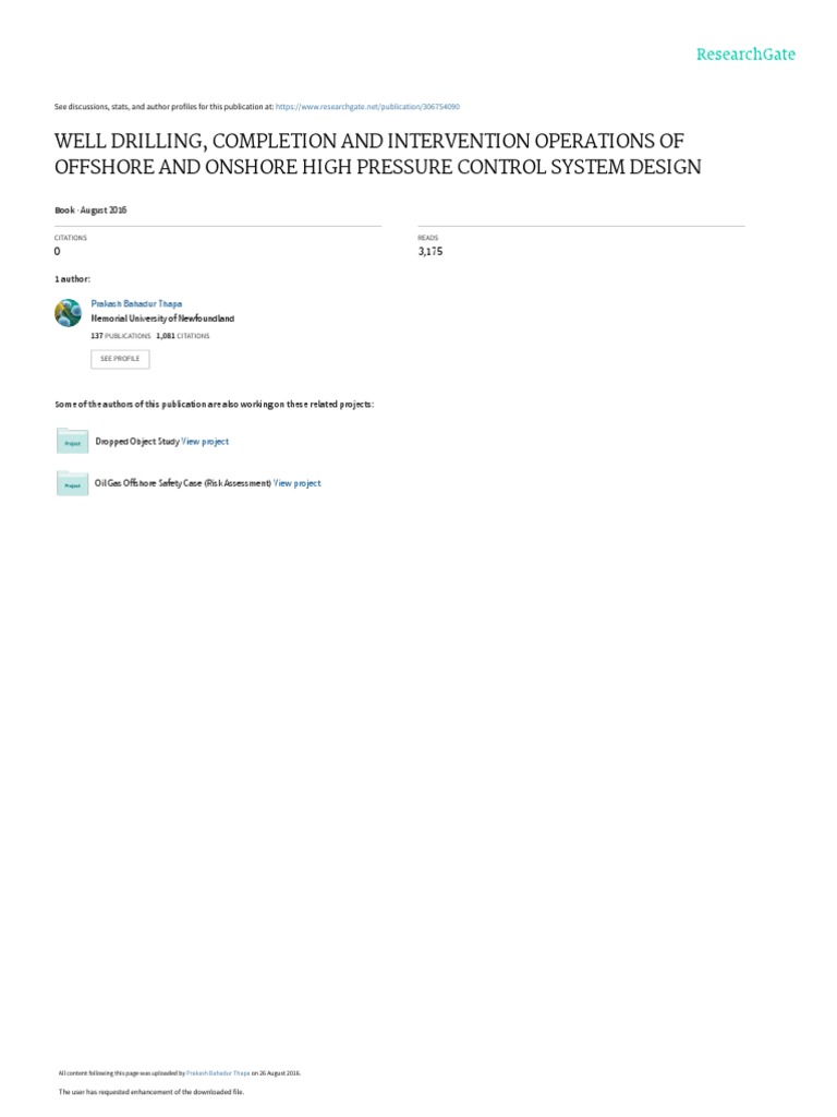 Well Drilling, Completion and Intervention Operations of Offshore and ...