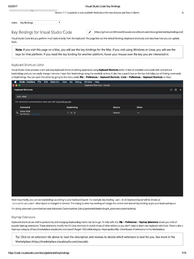 Vscode Keybindings | PDF