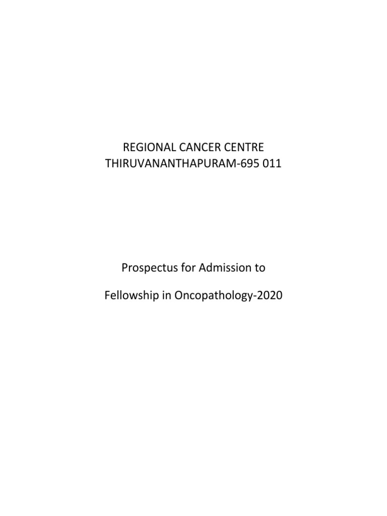 Regional Cancer Centre Thiruvananthapuram-695 011 | PDF | Cytopathology ...