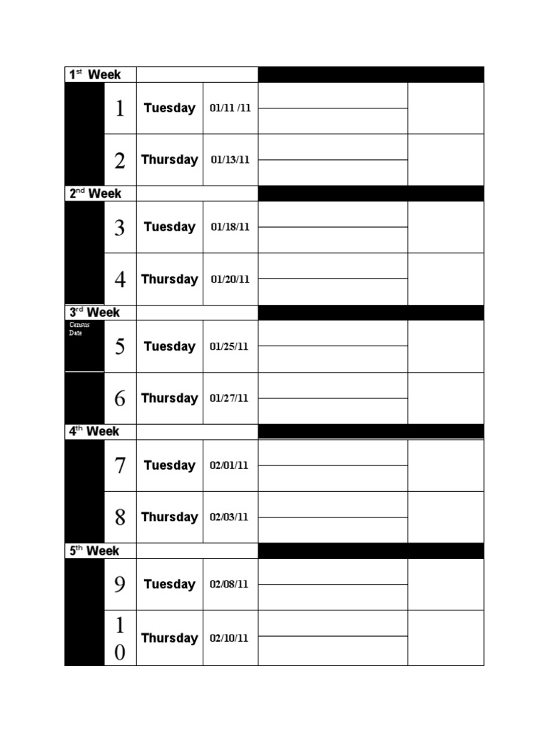 Twice Weekly Schedule Overview | PDF | Cooking, Food & Wine