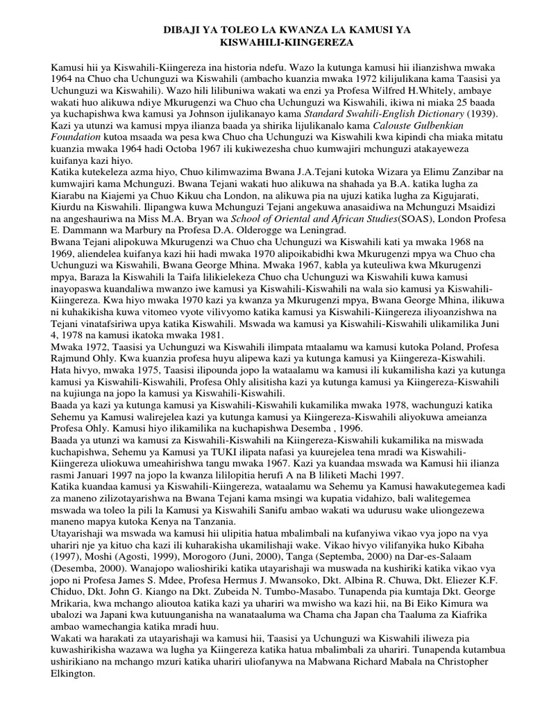 Mulokozi M.M. - Tuki Kamusi Ya Kiswahili-Kiingereza. Swahili-English ...