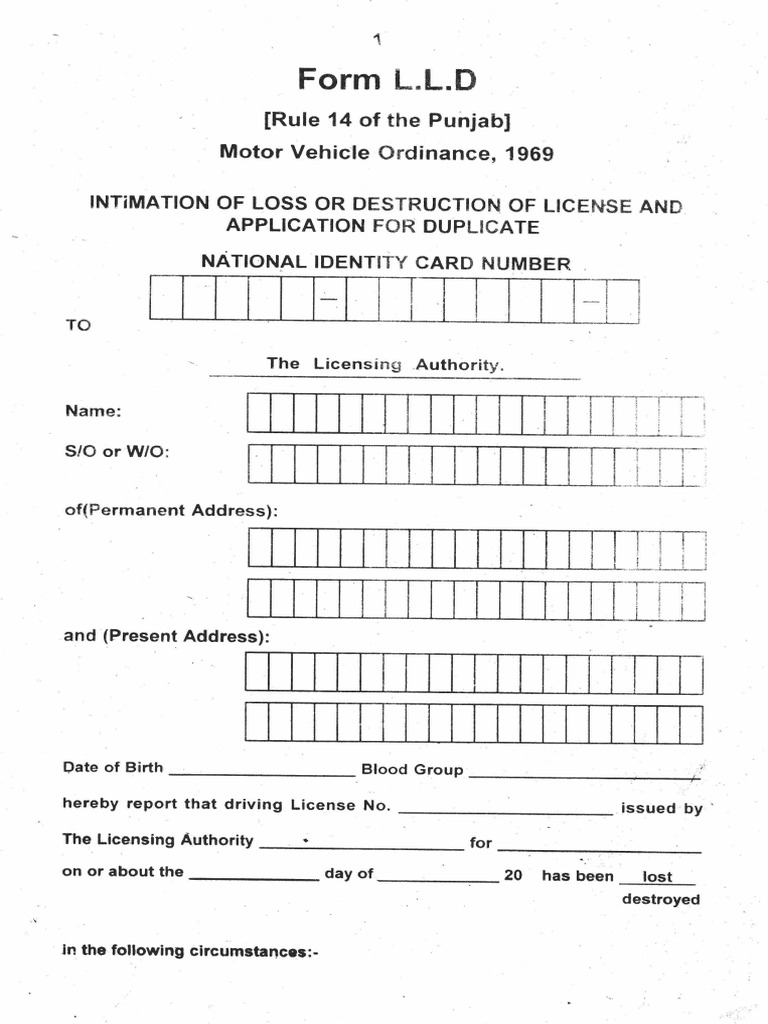 Duplicate Driving Licence Form PDF | PDF