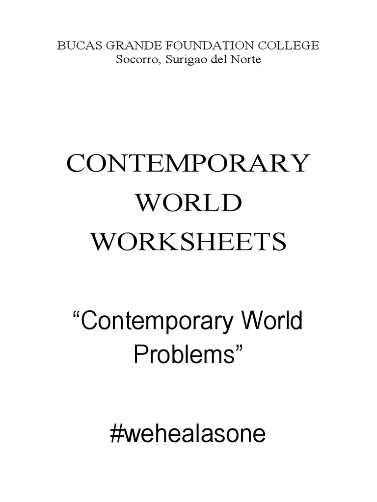 Contemporary World Worksheets "Contemporary World Problems" # ...