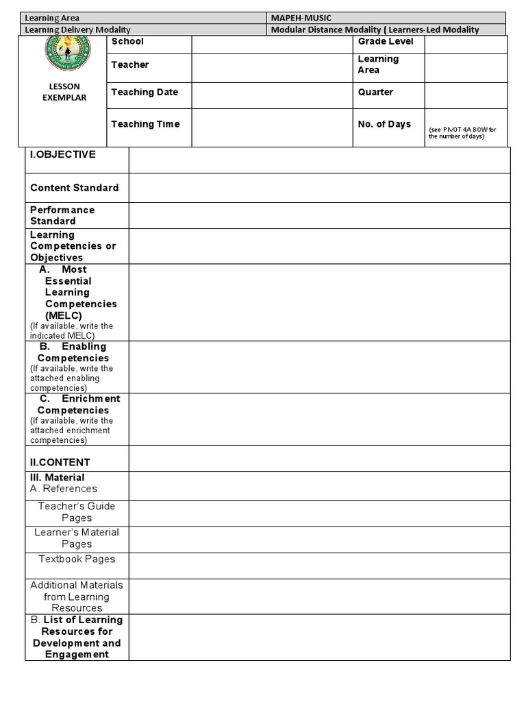 Lesson Exemplar Template 1 | PDF | Educational Psychology ...