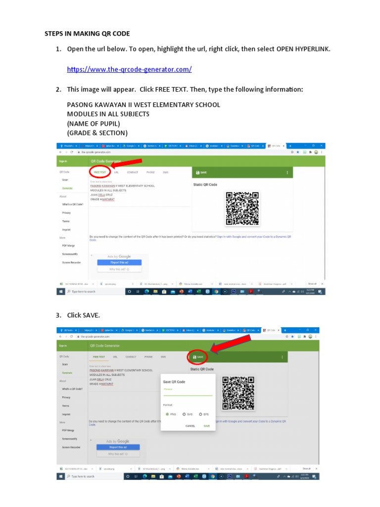 Create QR Codes for School Modules | PDF