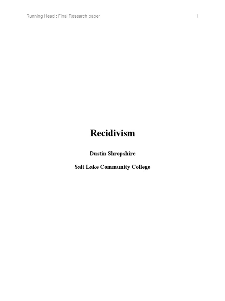 Recidivism | PDF | Recidivism | Prison