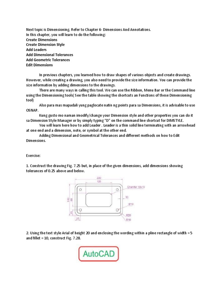 Lesson 6 Dimensioning | PDF