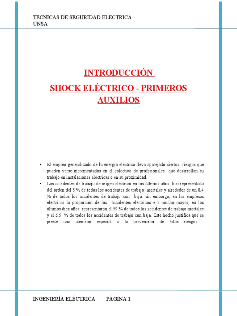 Shock Electrico y Primeros Auxilios | PDF | Reanimación cardiopulmonar ...