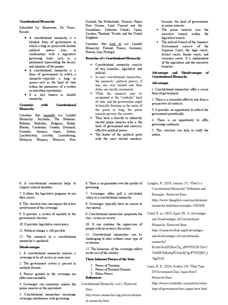 Understanding Constitutional Monarchy | PDF | Monarchy | Heads Of State