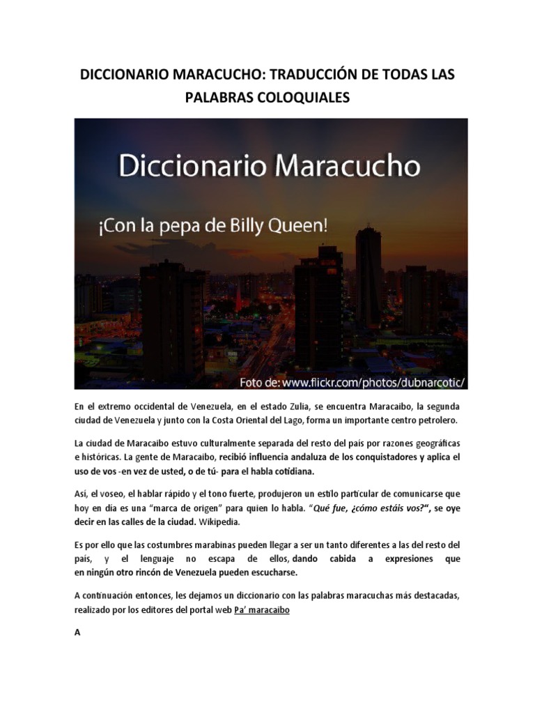Diccionario Maracucho | PDF | Alimentos | Bebidas