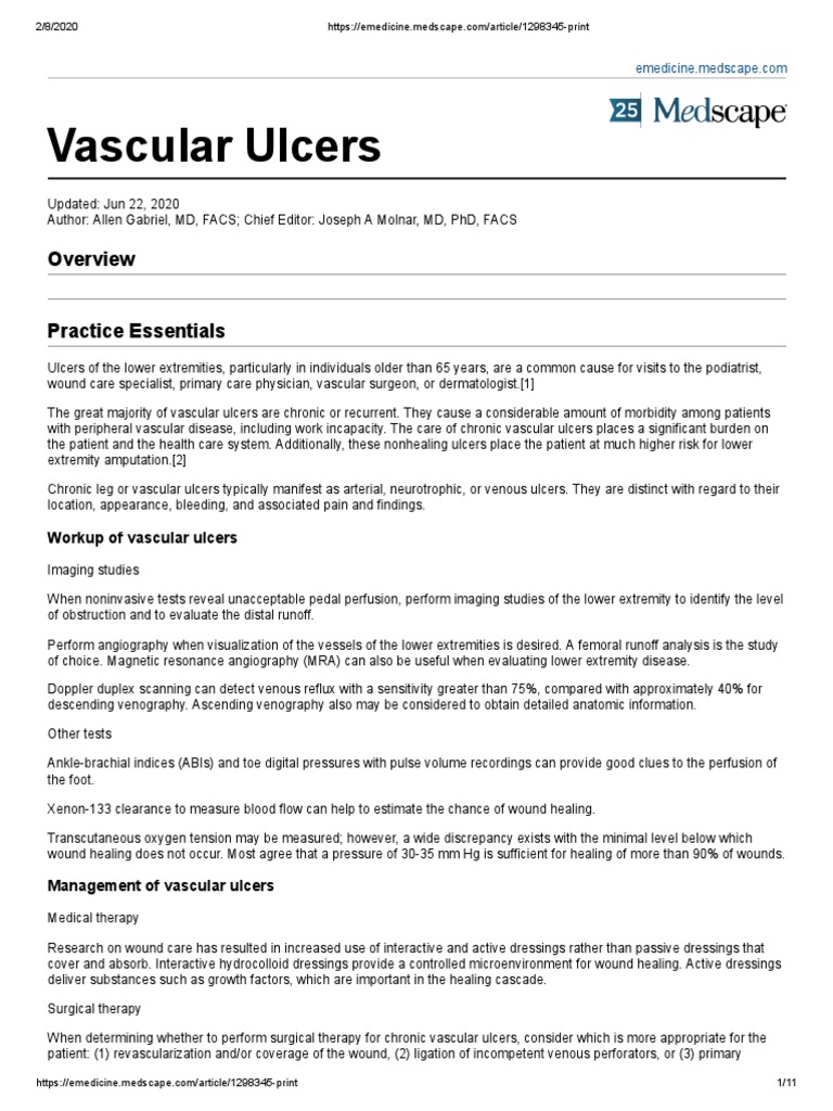 Workup of Vascular Ulcers | PDF | Wound | Ischemia