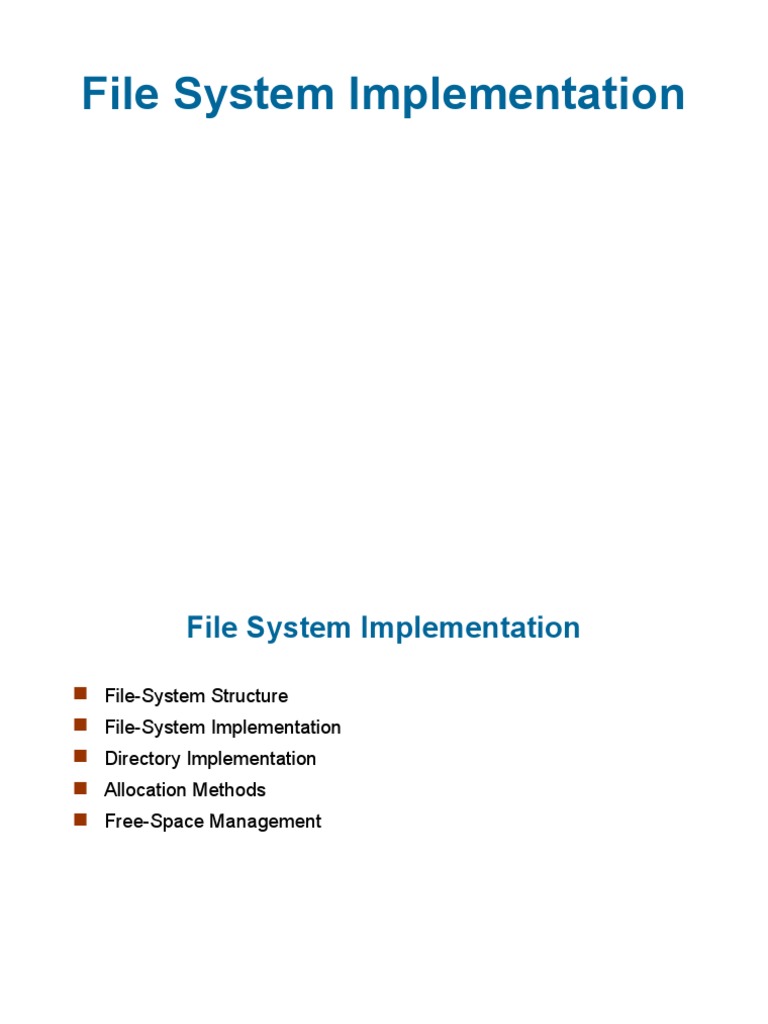 File System Implementation | PDF | File System | Computer File