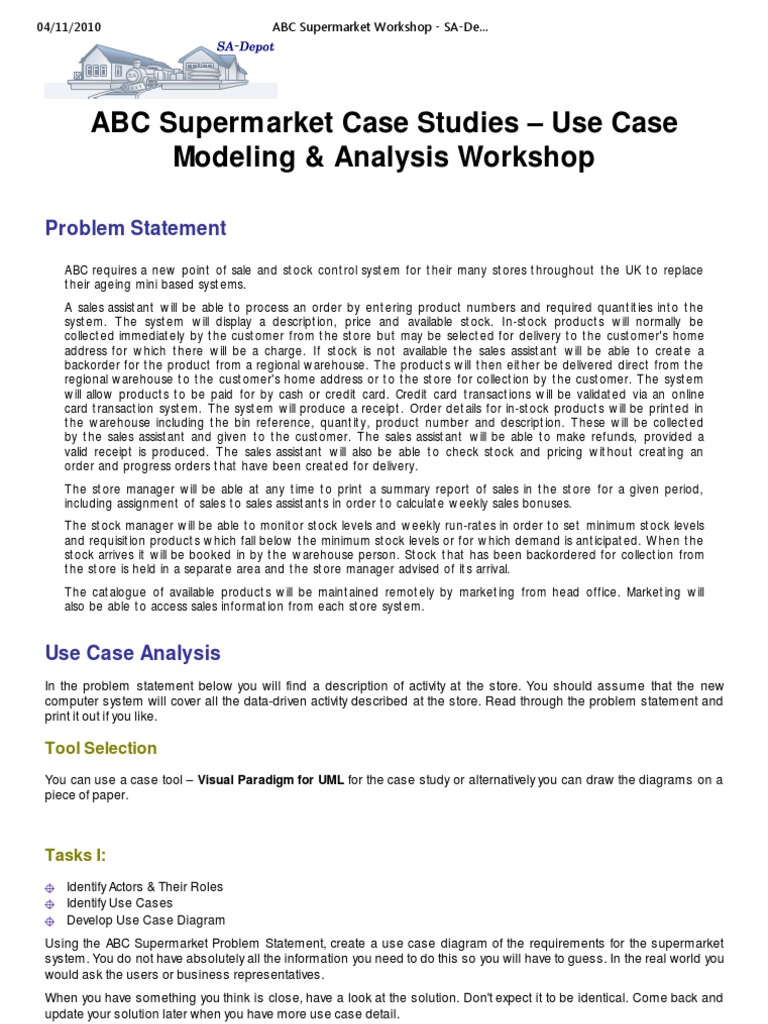 Use Case Modeling and Analysis of Point of Sale and Stock Control ...