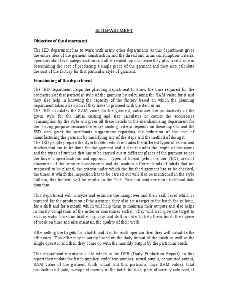 Ie Department Objective of The Department | PDF | Quality Assurance ...
