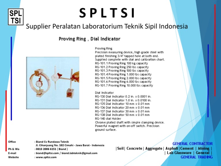 Proving Ring, Dial Indicator PDF | PDF | Equipment | Metals