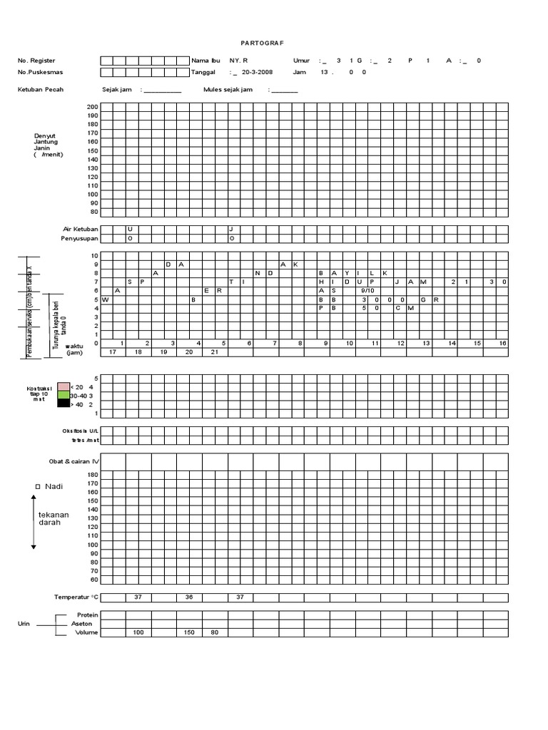 Form Partograf-1 | PDF