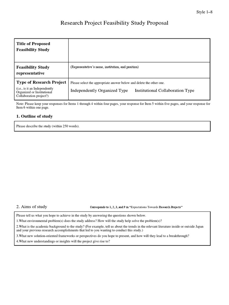 Research Project Feasibility Study Proposal | Download Free PDF ...