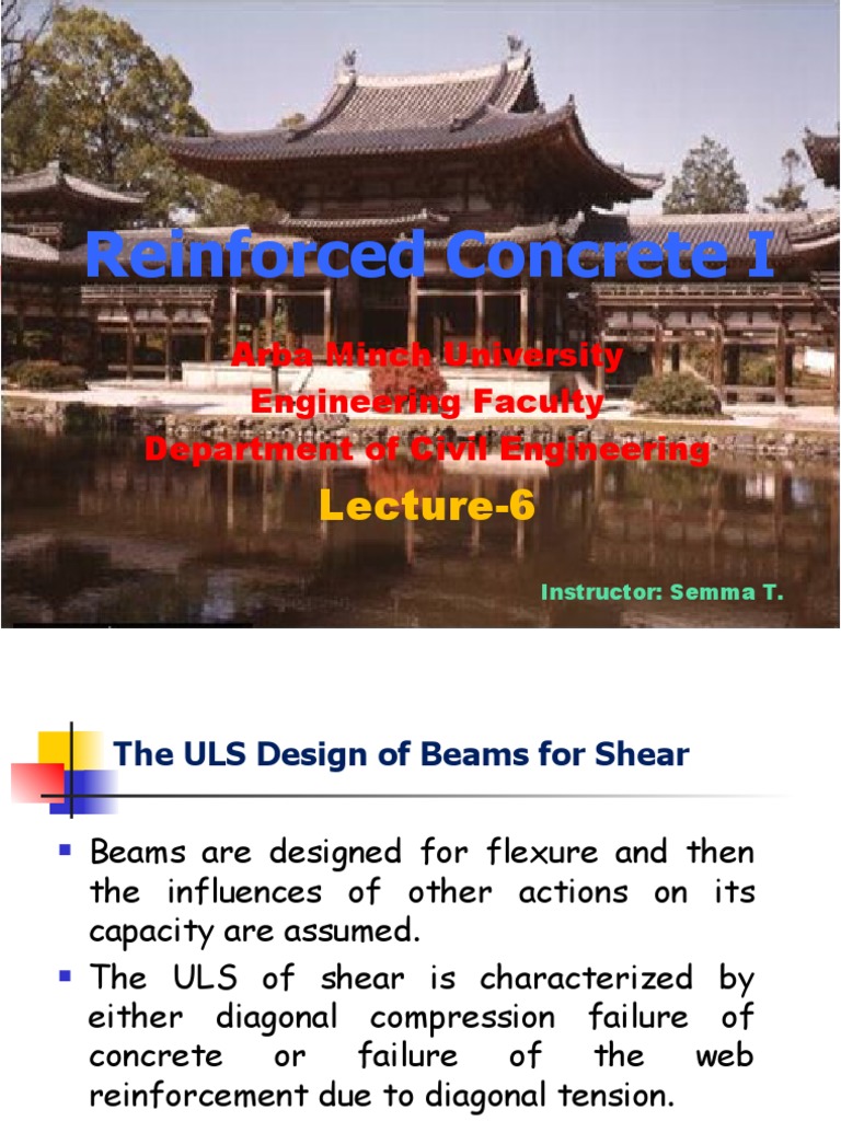 Lecture 6-Design For Shear | PDF | Beam (Structure) | Bending