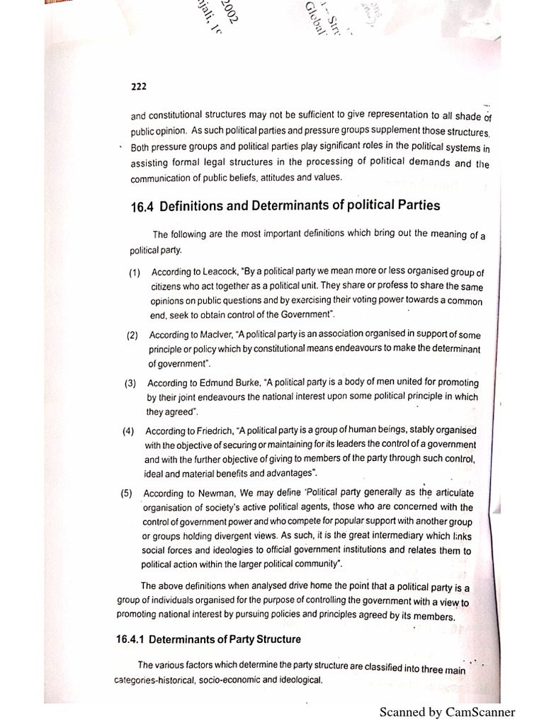Political Parties & Pressure Groups PDF | PDF