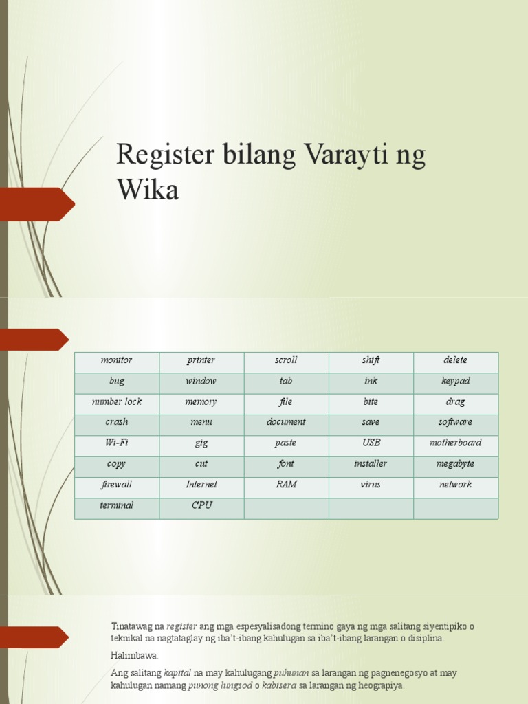 Register Bilang Varayti NG Wika | PDF