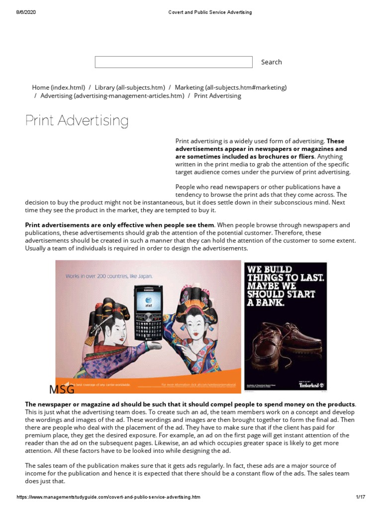 Covert and Public Service Advertising PDF | PDF | Television ...