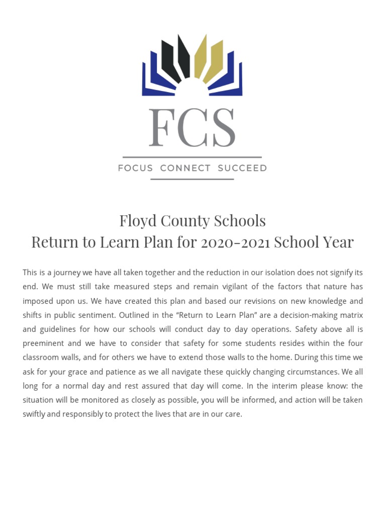 STUDENTS - FCS Return To Learn Plan For 2020-2021 School Year | PDF ...