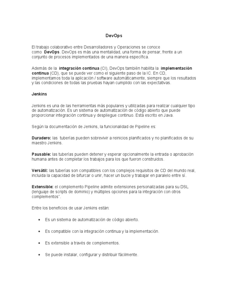 Introducción a DevOps y Herramientas CI/CD | PDF | Computación en la ...