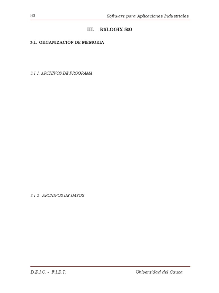 RSLogix 500: Guía de Memoria y Programación | PDF | Archivo de computadora | Programa de computadora