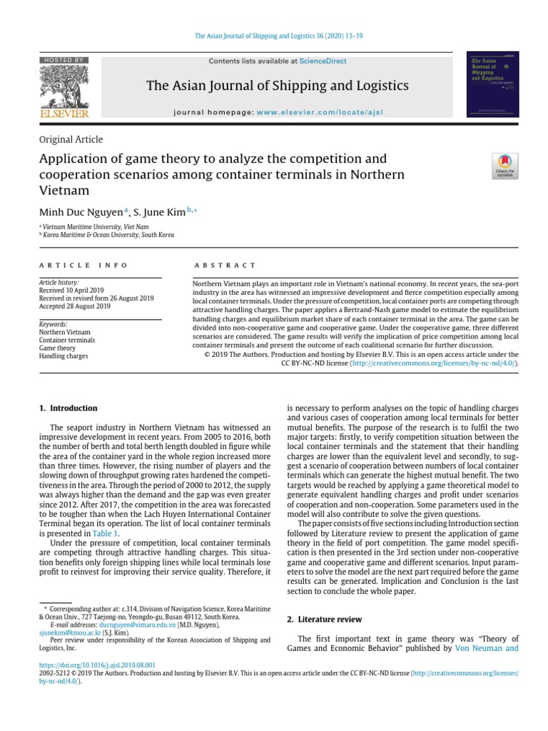 Application of Game Theory To Analyze The Competition - 2020 - The ...