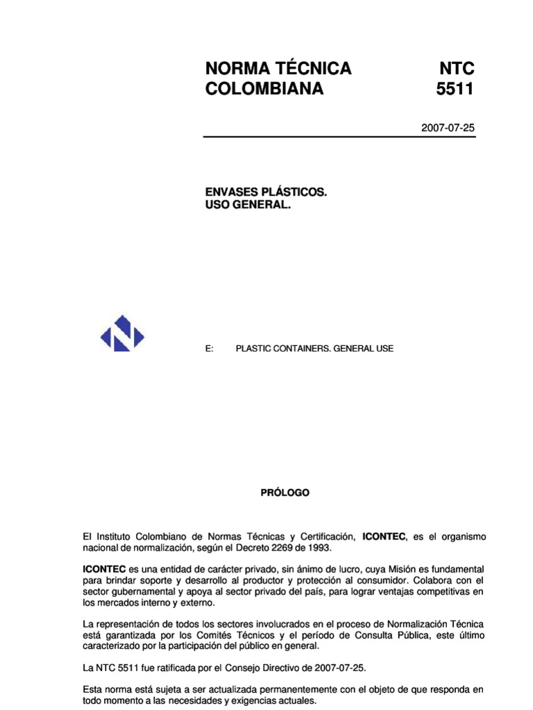 Norma Norma Técnica Técnica NTC NTC Colombiana 5511 Colombiana 5511 | PDF | Naturaleza