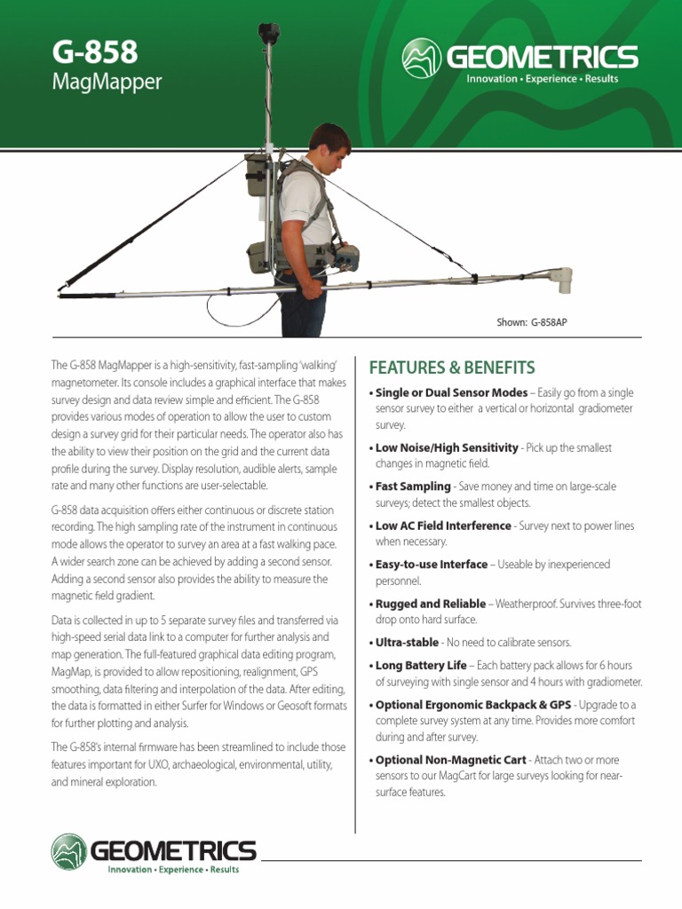 G-858 Spec Sheet | PDF | Magnetometer | Surveying