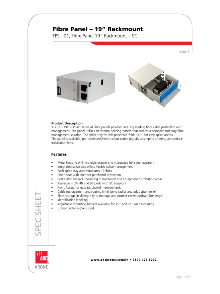 FPS01-SC 24 - 48 - 96 Port LIU PDF | PDF | Optical Fiber | Electronics