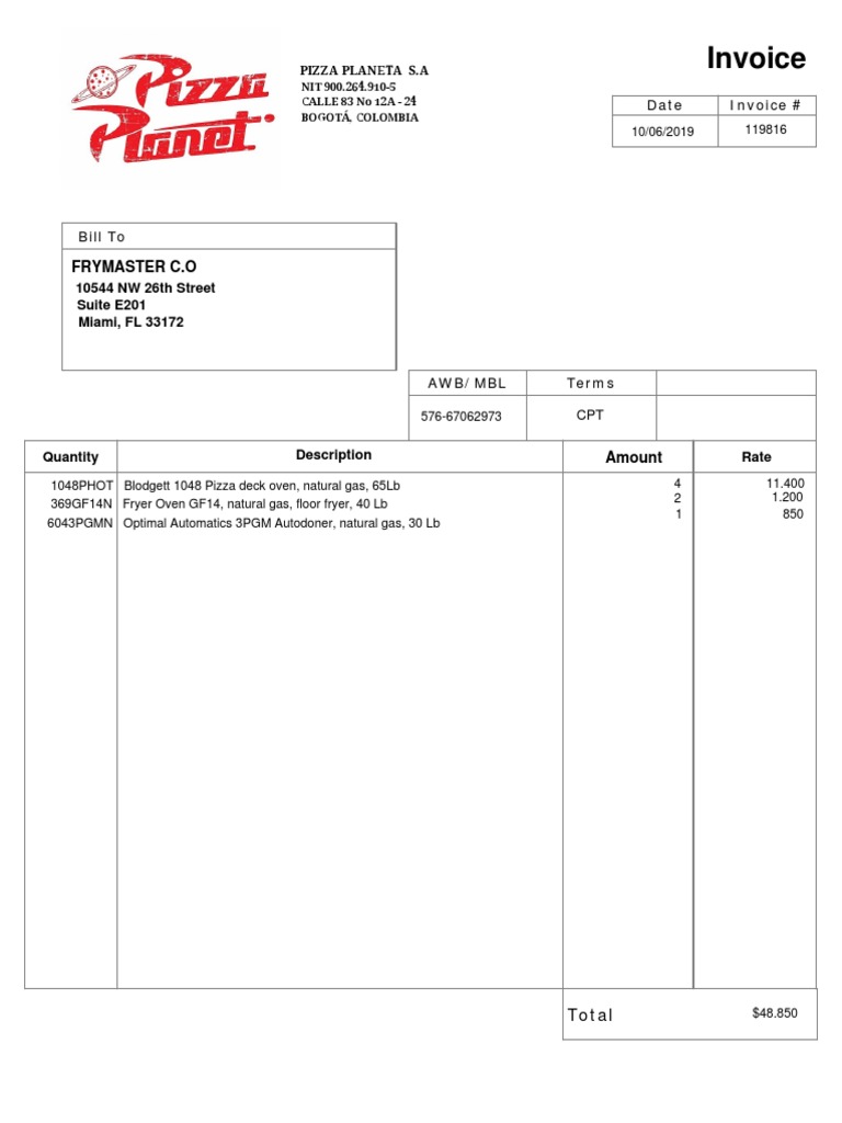 Invoice for NRG Trading LLC Equipment | PDF