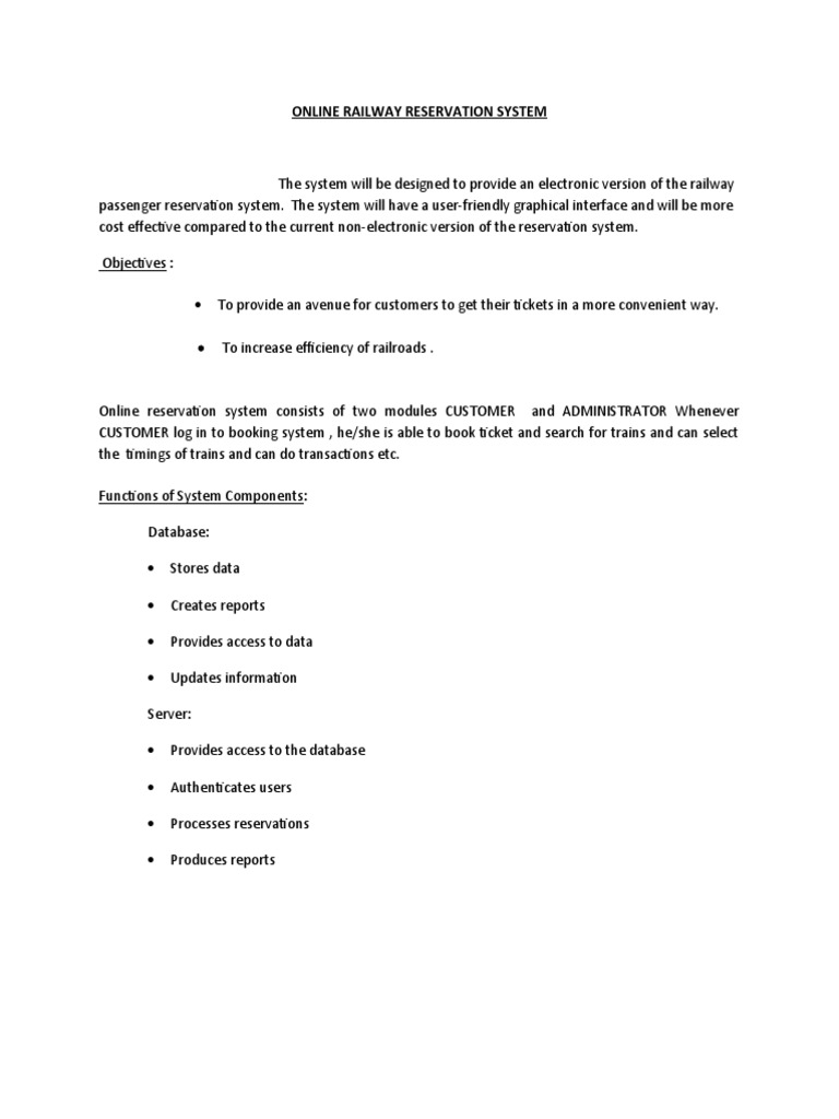 Online Reservation System | PDF | Databases | Computer Terminal
