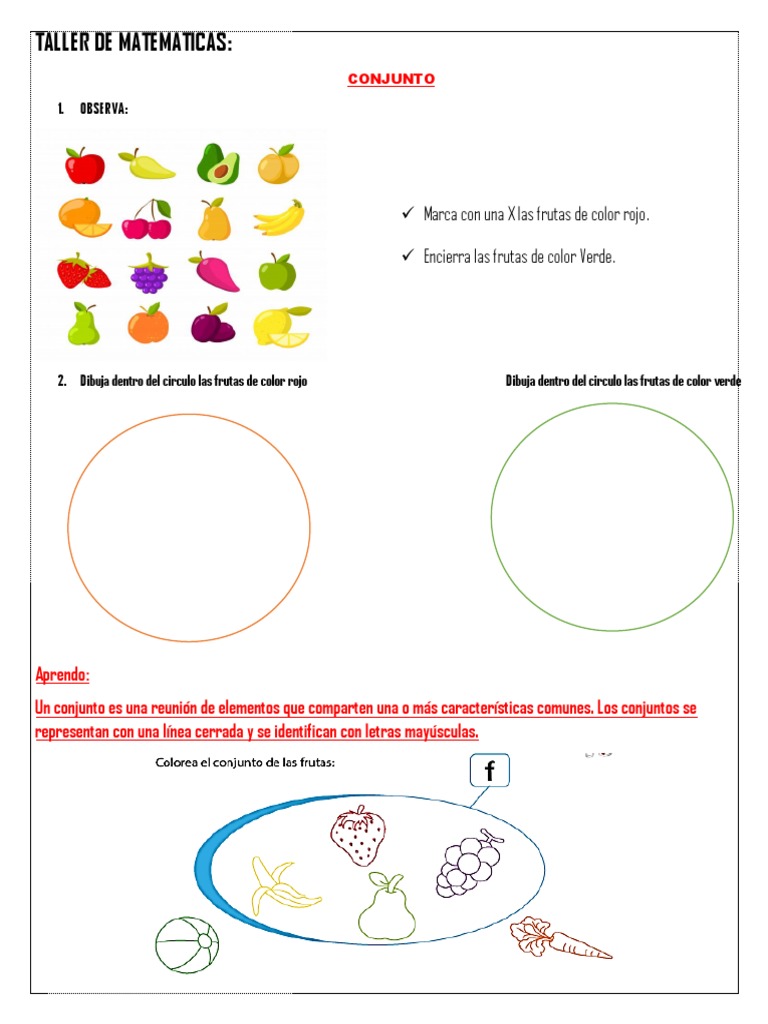 Taller de Matematicas Conjuntos PDF | PDF